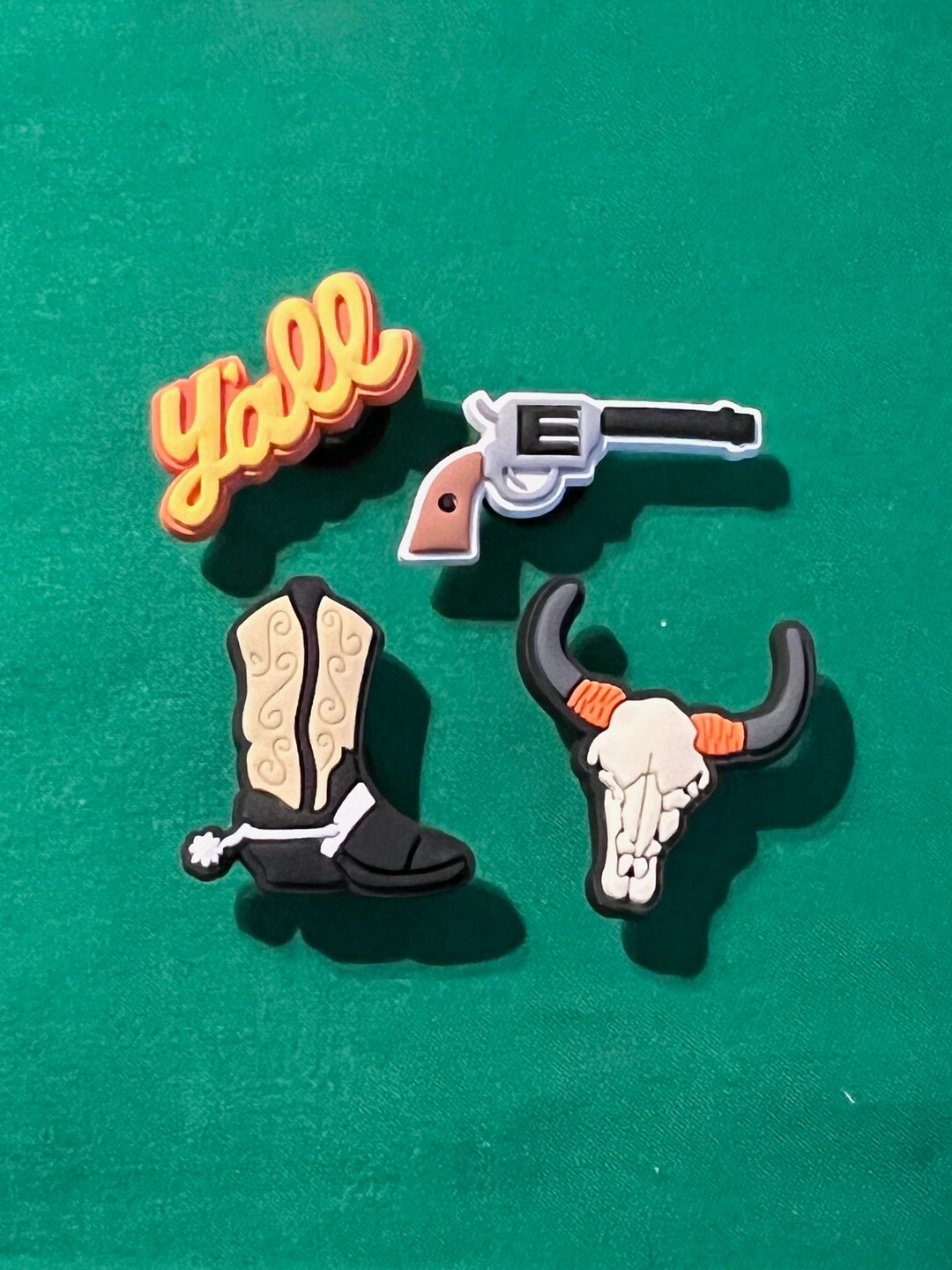 Cowboy Western Boots Revolver Yall Shoe Charm Set - Etsy