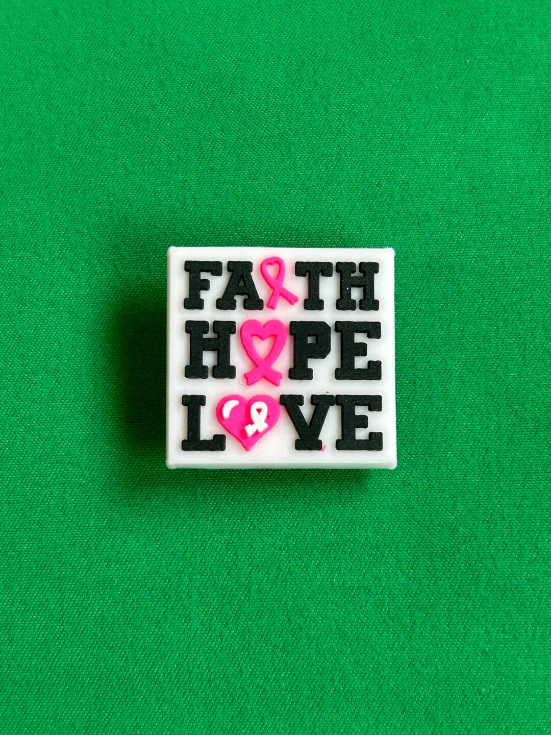 Faith Hope Love Pink Cancer Ribbon Shoe Charm - Etsy