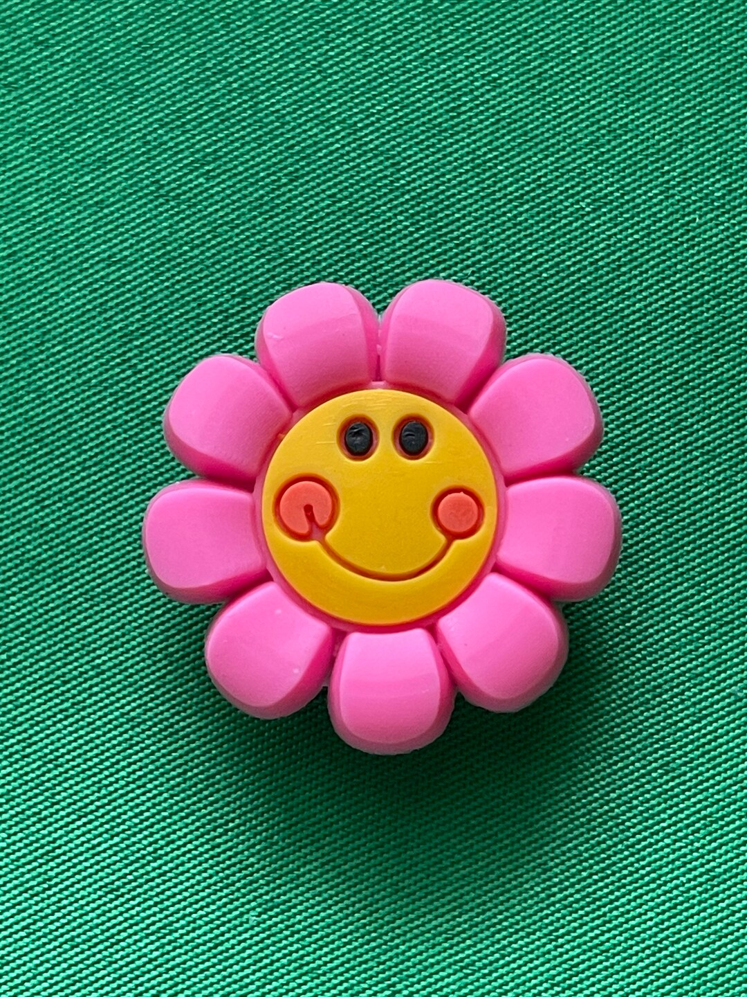 Pink Smiley Face Flower Shoe Charm - Etsy