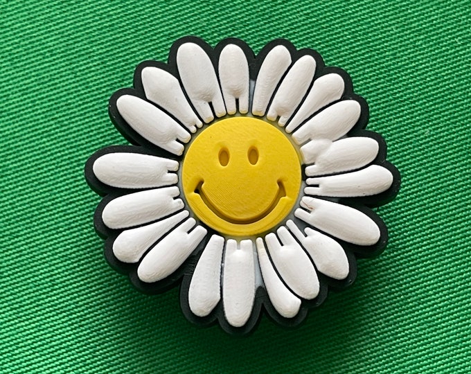 Smiley Face Daisy Shoe Charm - Etsy