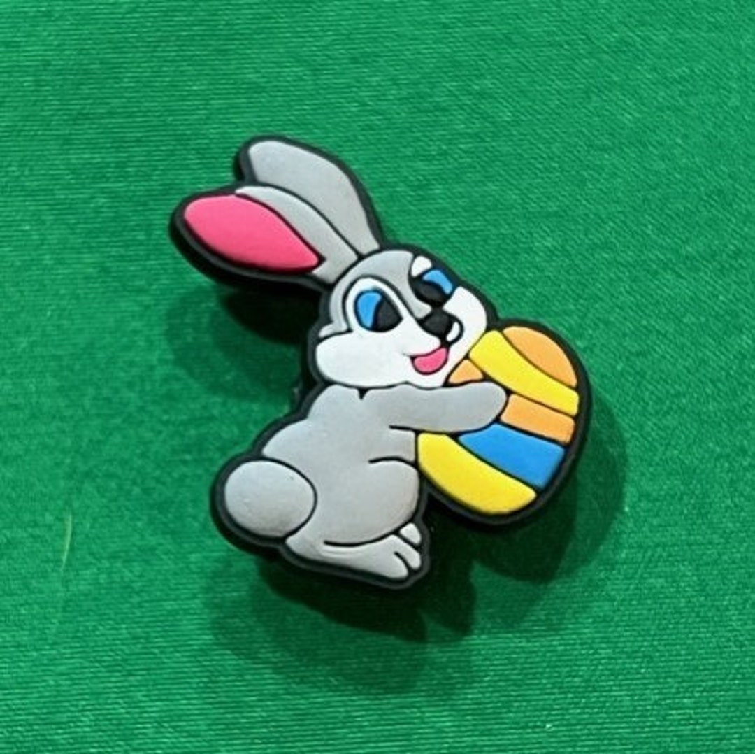 Grey Easter Bunny Rabbit With Egg Shoe Charm - Etsy