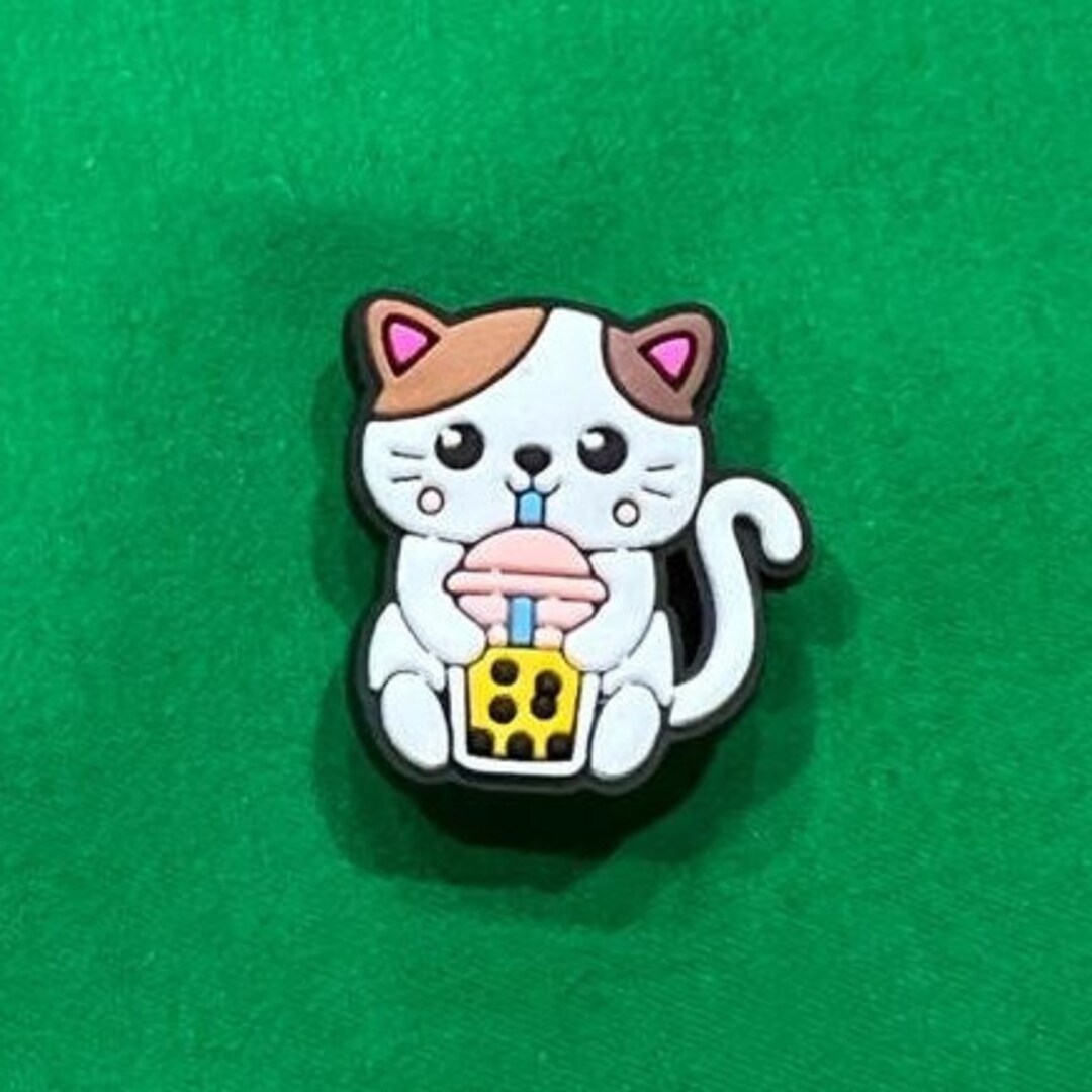 Calico Cat Boba Drink Shoe Charm - Etsy