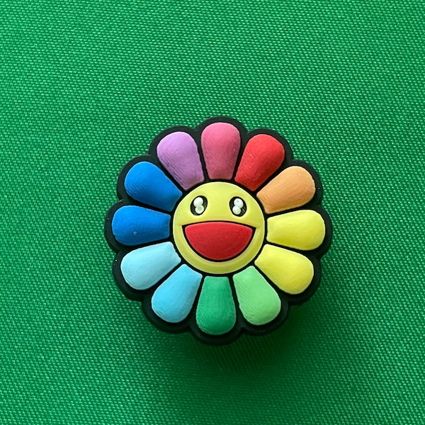 Rainbow Flower With Smiley Face - Etsy