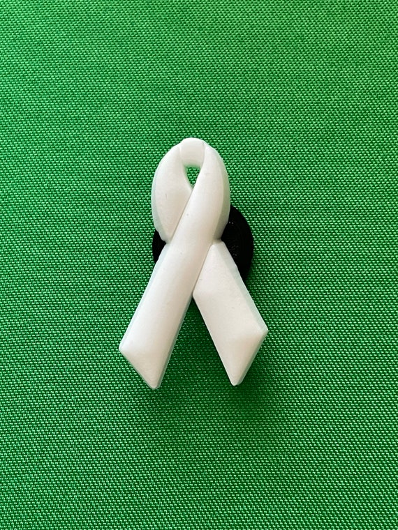 White Awareness Ribbon Shoe Charm - Etsy