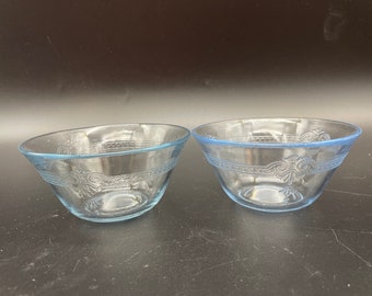 Fire King Byanchor Hocking Blue Sapphire Philbe Custard Cups Dessert ...