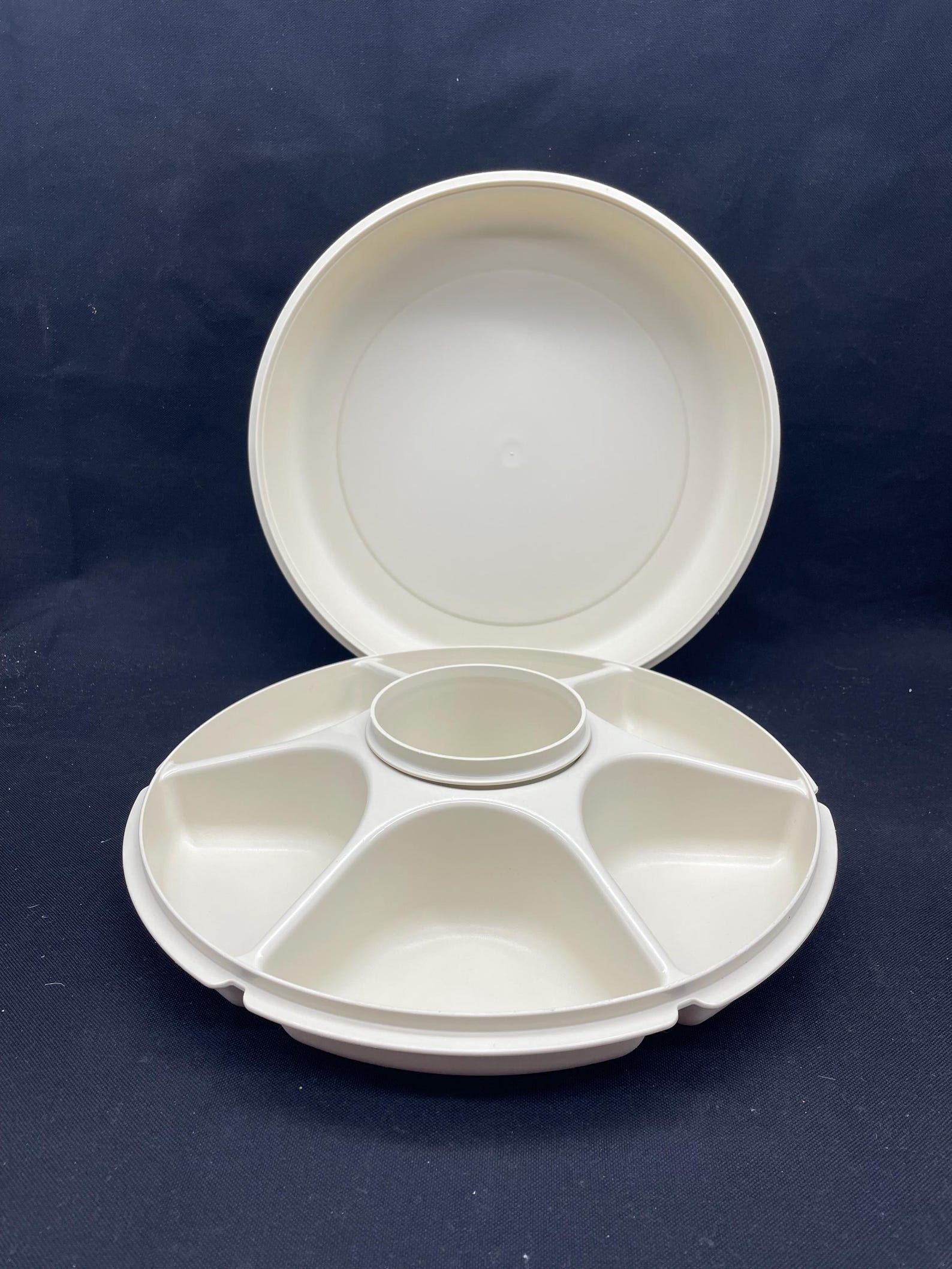 Vintage Tupperware Center Party Tray Divided Sections Maintain Cool ...