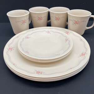 Corelle 12 Piece English Breakfast Dinnerware Set (4 Dinner Plates, 4 ...
