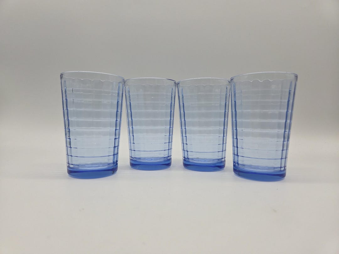 Vintage Blue Juice Glass Set - Etsy