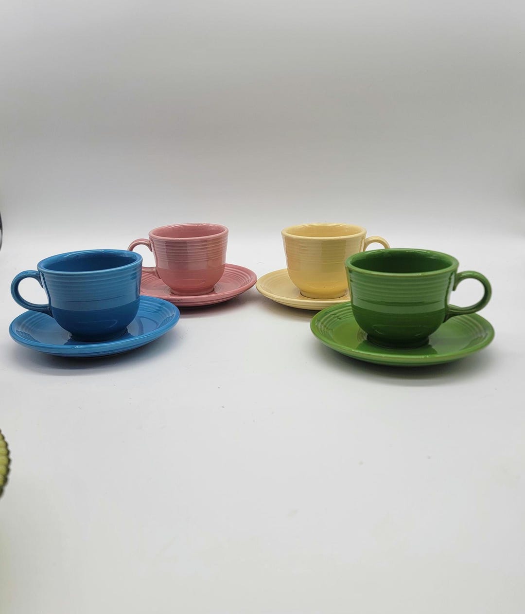 Fiesta Ware Cups & Saucers Set - Etsy