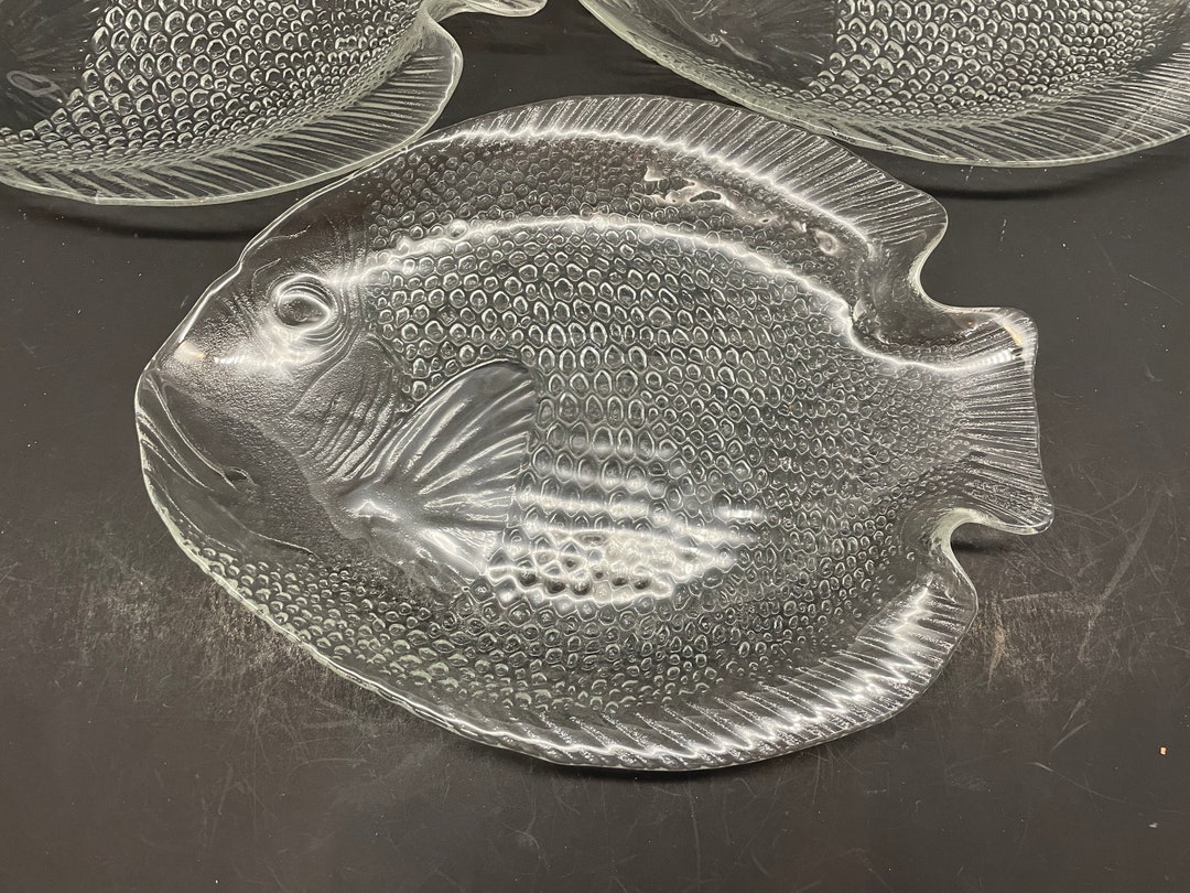 Fish Shaped Glass Plates Dishes Set of 4 - Etsy