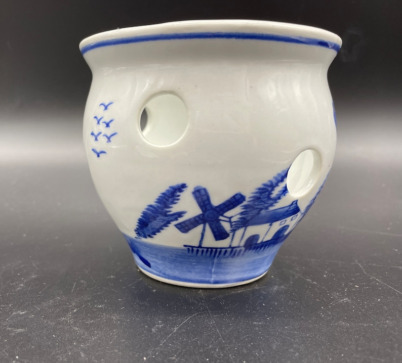 Dutch Blue Crocus Flower Bulb 4” Planter Ships and Windmill and ...