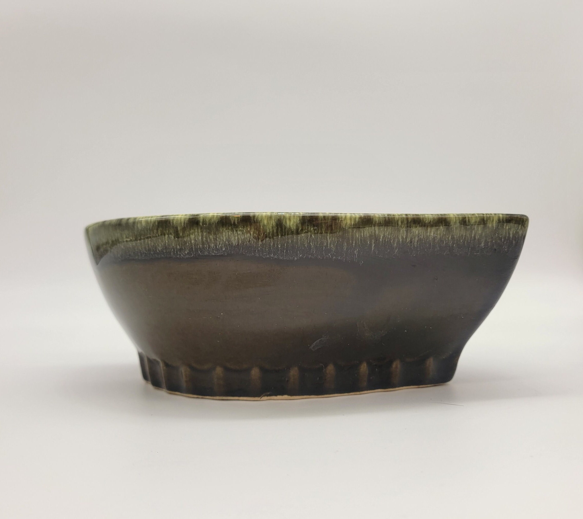 Mid Century Hull Green Drip Pottery Planter - Etsy