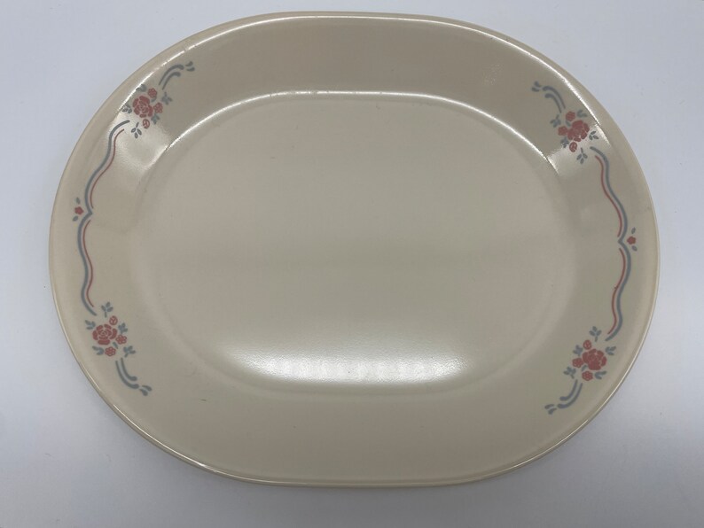 Corelle English Breakfast 12" Serving Platter Pink and Blue Flowers and ...