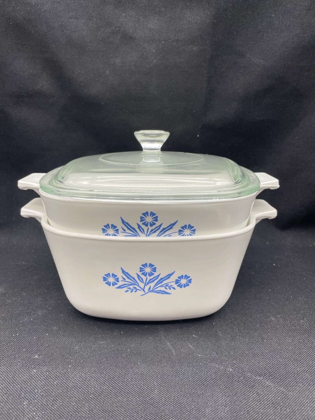 Corning Blue Cornflower Casserole Dishes Set of 2 (1 3/4 and 1 Quart ...