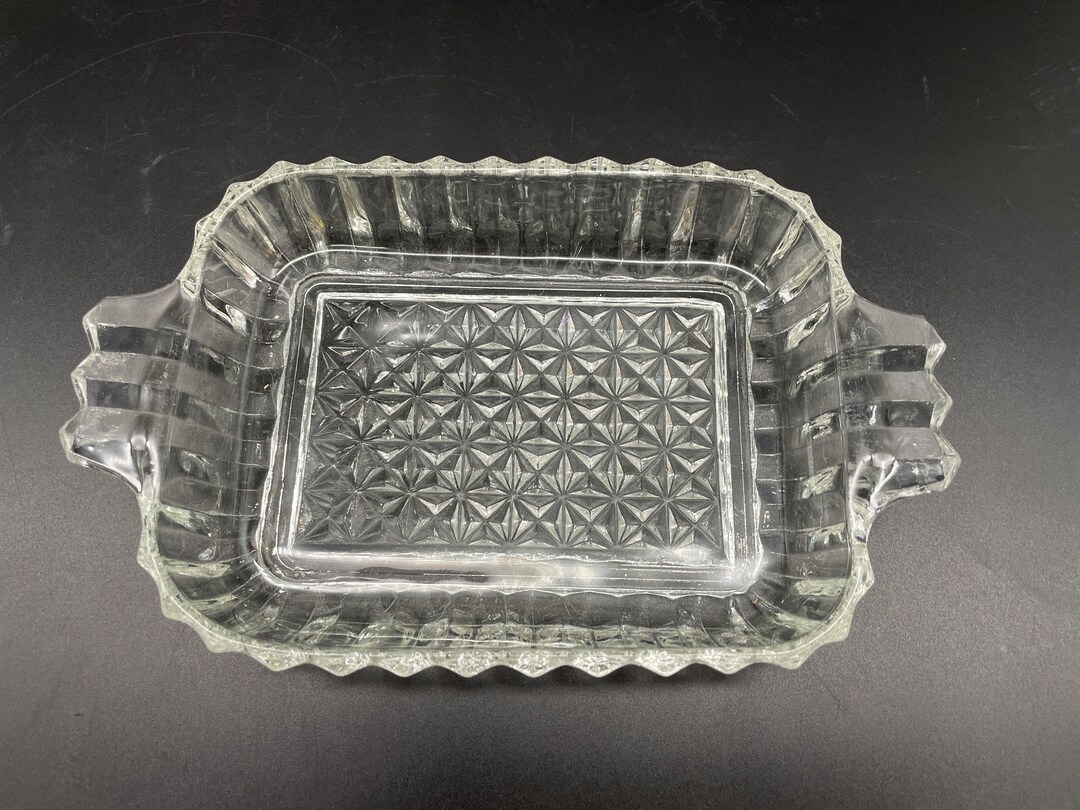 Vintage Clear Glass Tray - Etsy