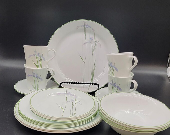 Corelle Shadow Iris Dishes Service for 4 - Etsy