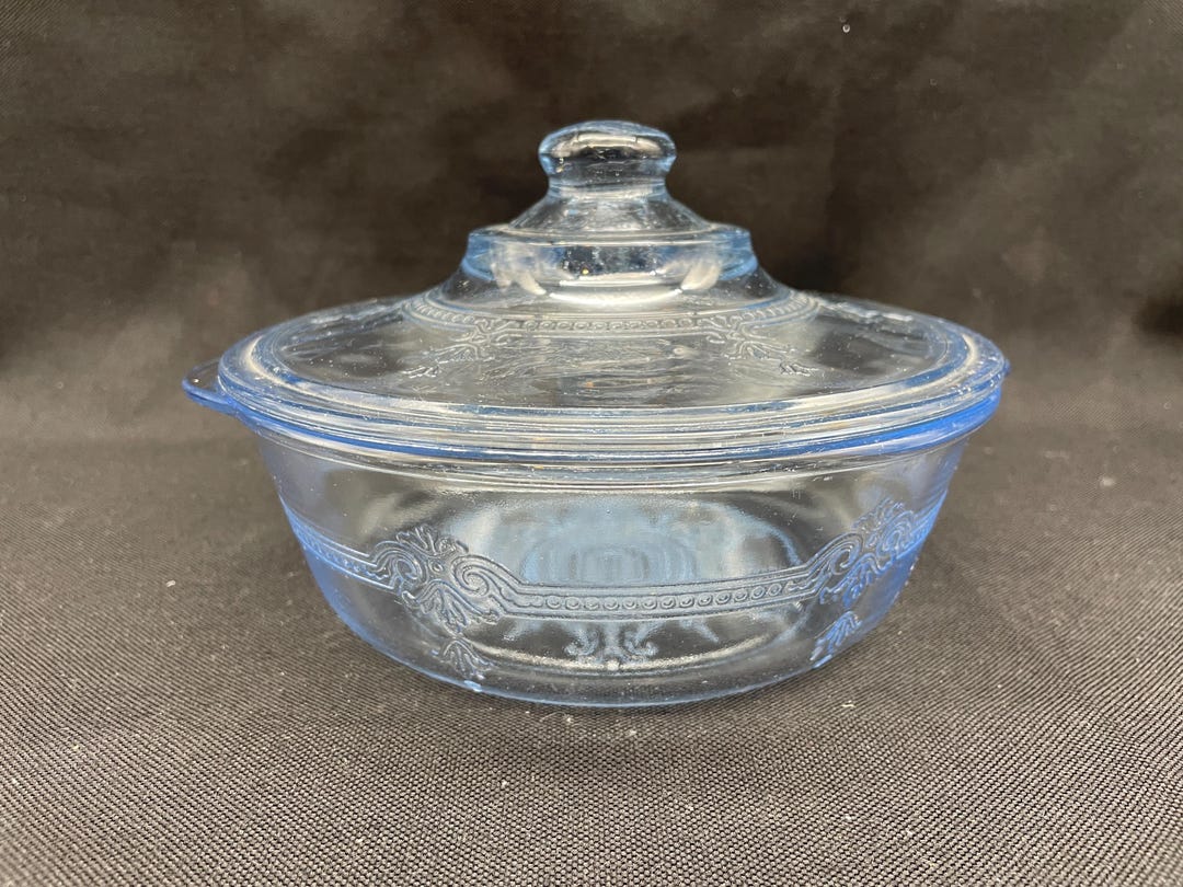 Fire King Sapphire Blue Philbe Casserole Dish/ Vintage Kitchen Glass ...