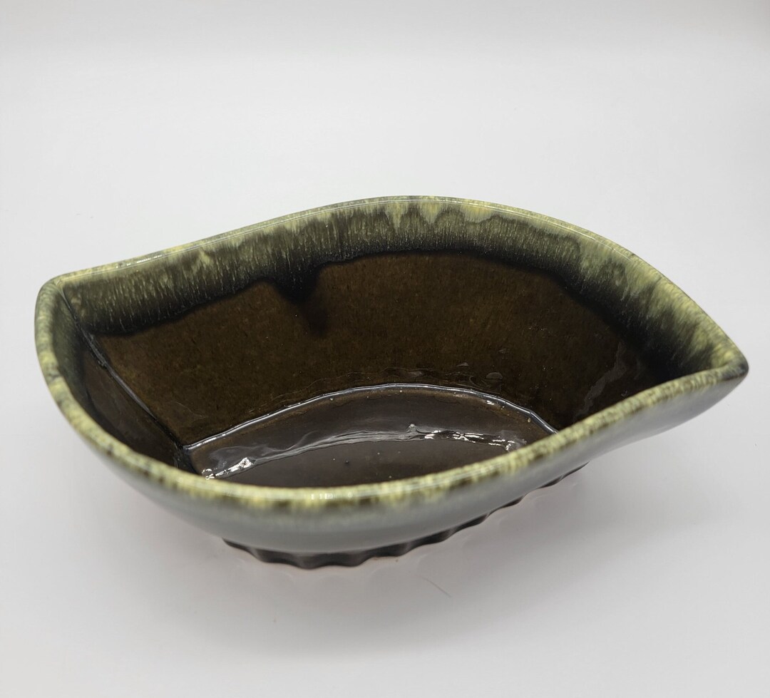 Mid Century Hull Green Drip Pottery Planter - Etsy