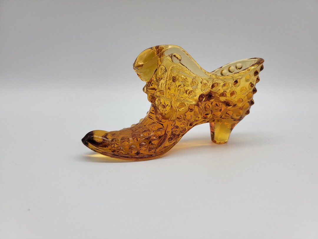 Fenton Amber Glass Shoe - Etsy