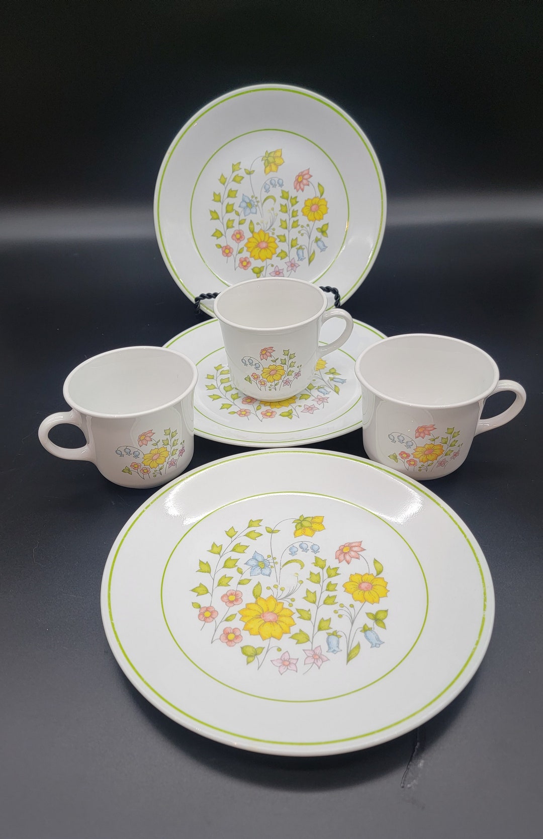 Corelle Spring Meadow Dishes - Set of 3 Mugs/plates - Etsy