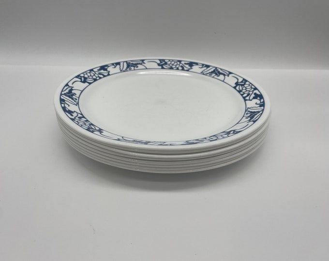 Corelle Harvest Time HTF Pattern, Blue Fruit and Foliage Dinner Plates ...