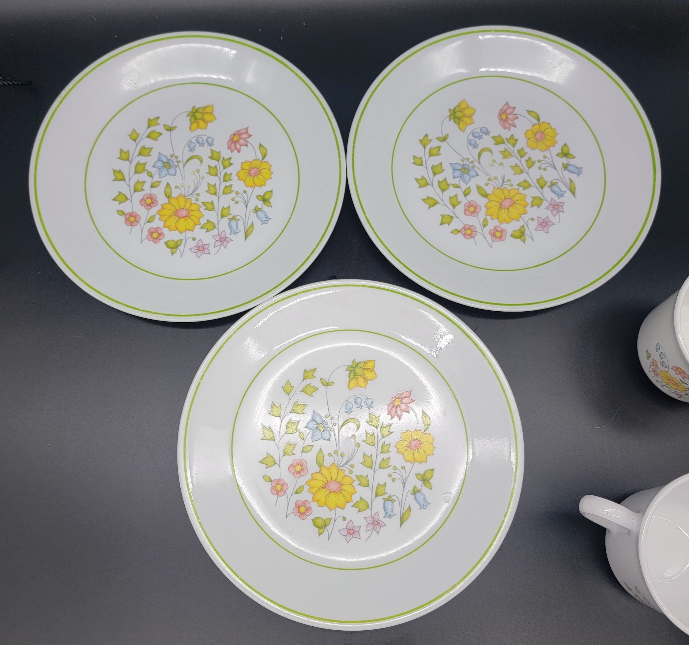 Corelle Spring Meadow Dishes Set of 3 Mugs/plates - Etsy