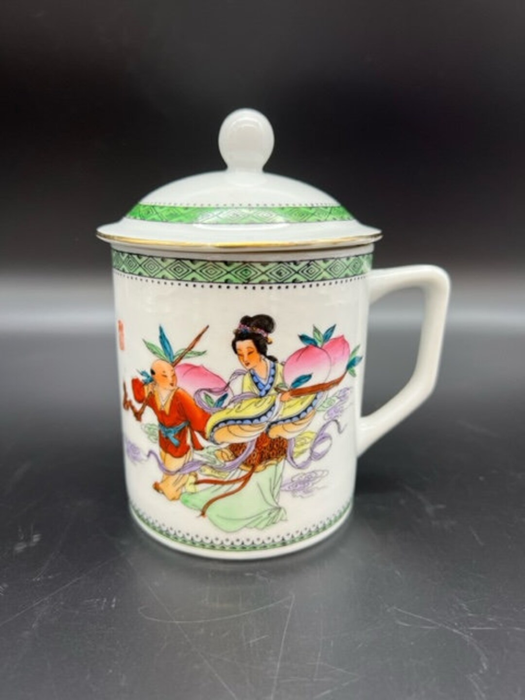 Hand-painted Chinese White Porcelain Tea Mug W/ Lid - Etsy