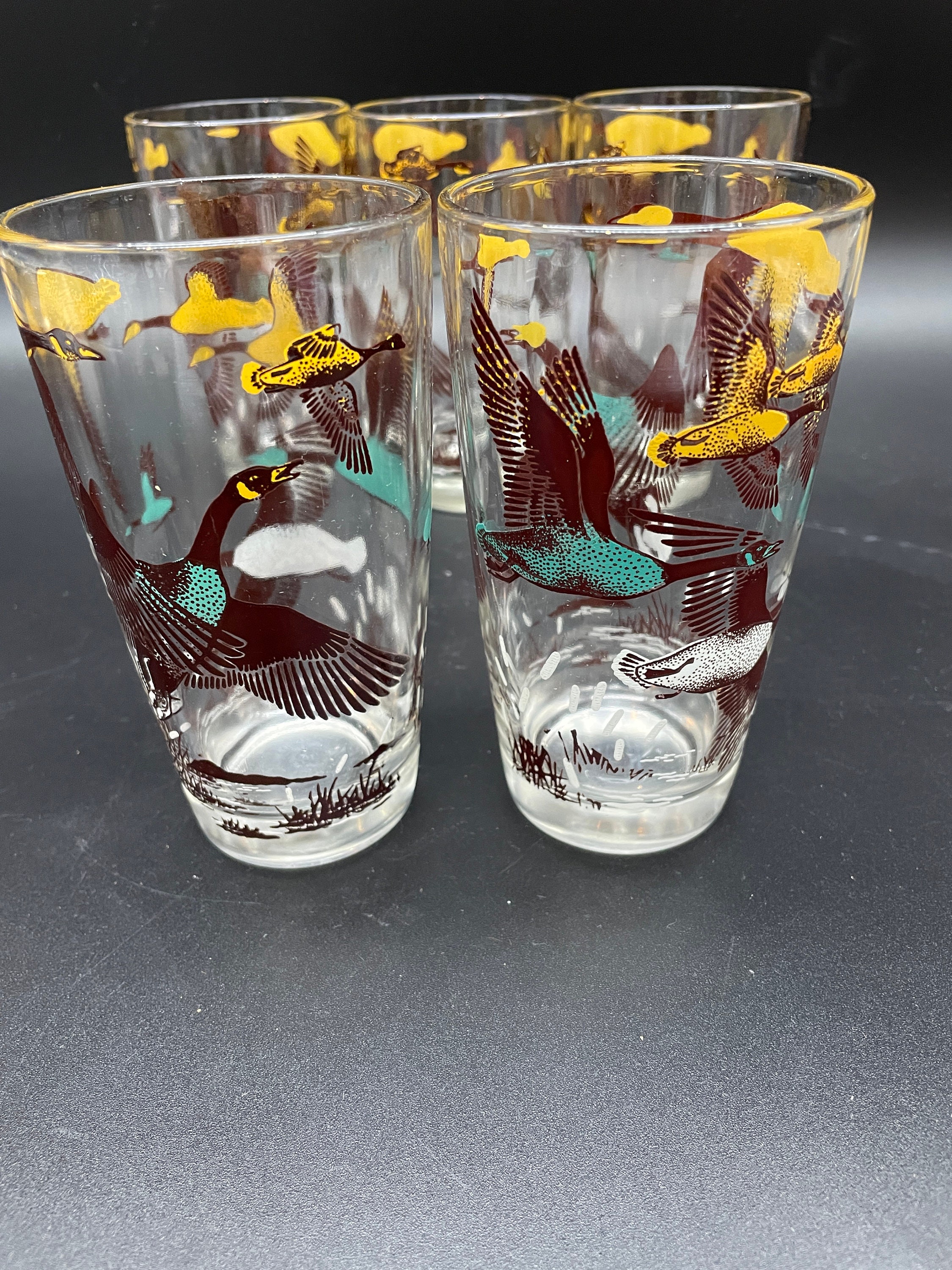 Hazel Atlas Flying Geese Game Bird Hunting Reeds Highball - Etsy