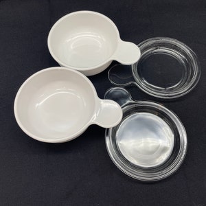 Corning Grab-it Lugged Bowl With Glass Lid Set of 2 P-150-B White - Etsy
