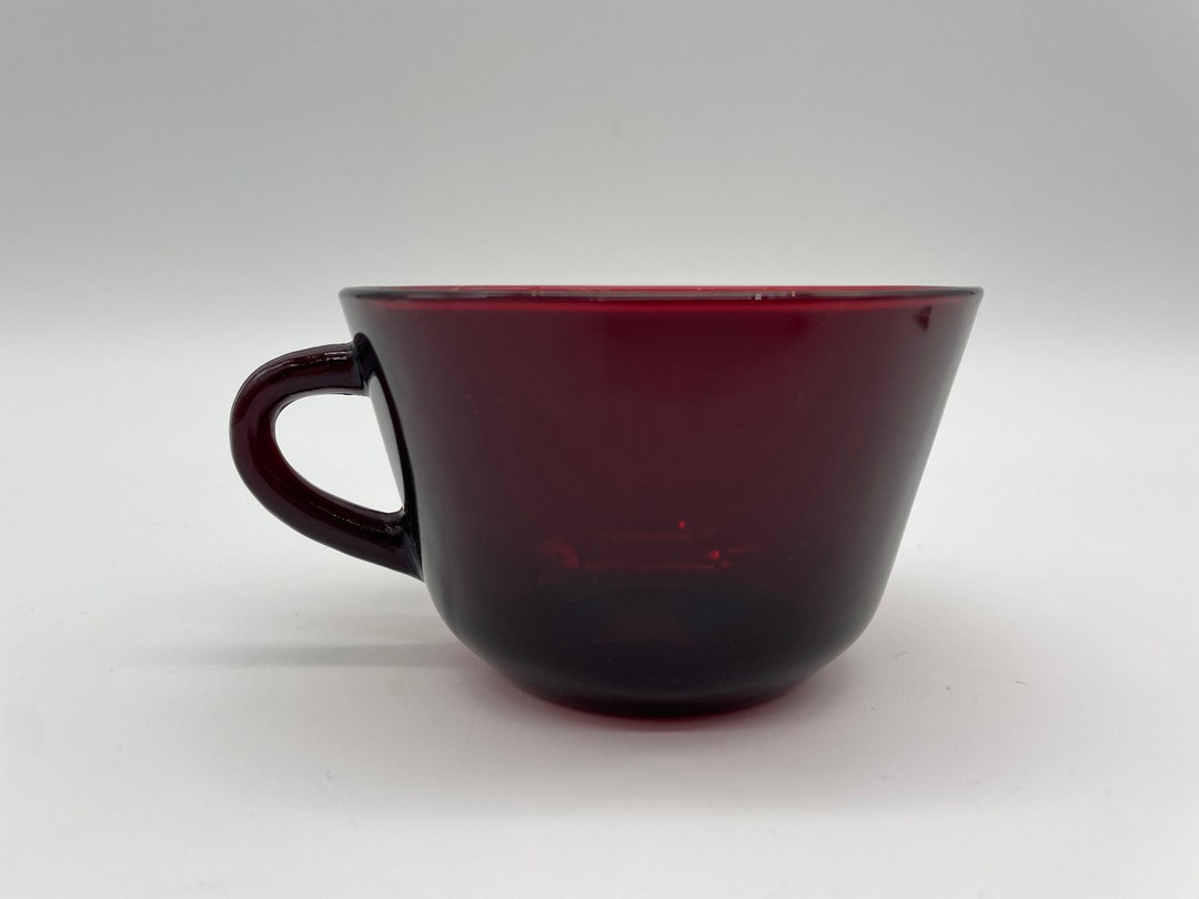 Vintage Ruby Red Coffee Cup - Etsy