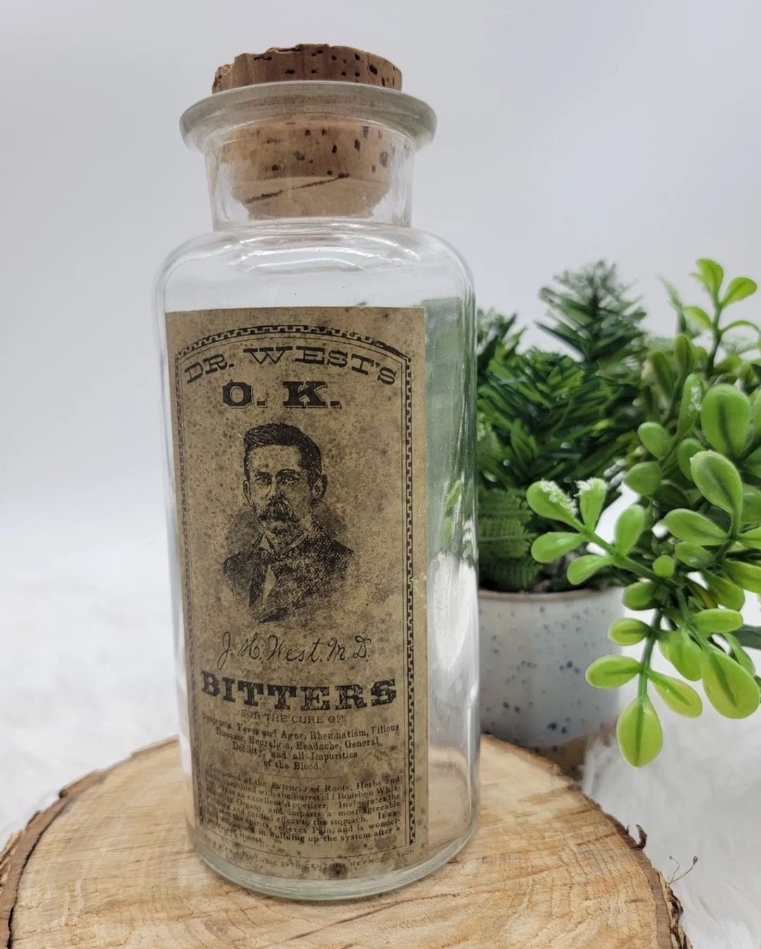 Dr. Wests' O.K. Bitters Jar- TCW Co 19th Century Reproduction, Barware ...