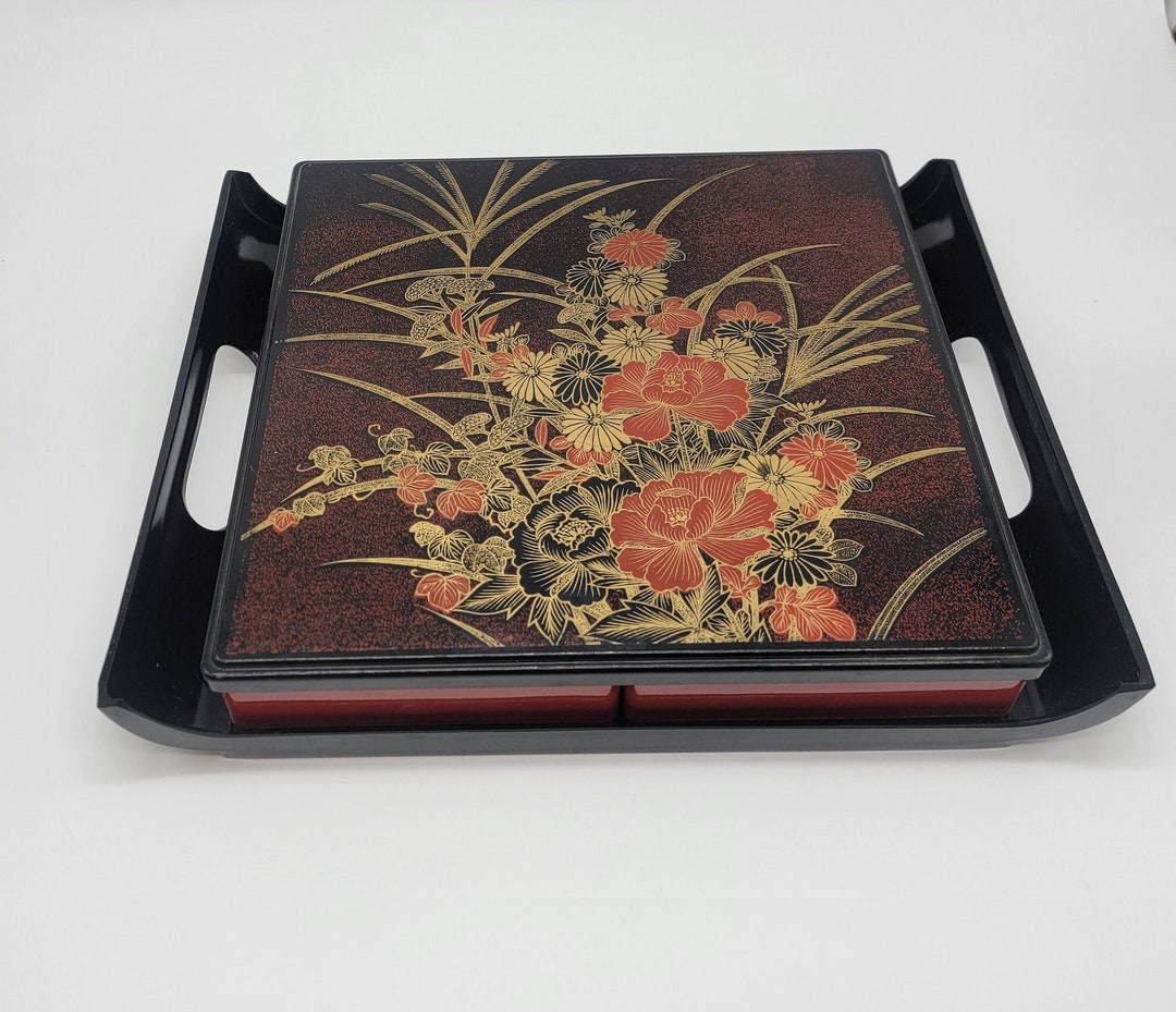 Vintage Lacquer Tray and Box Set Made in Japan - Etsy