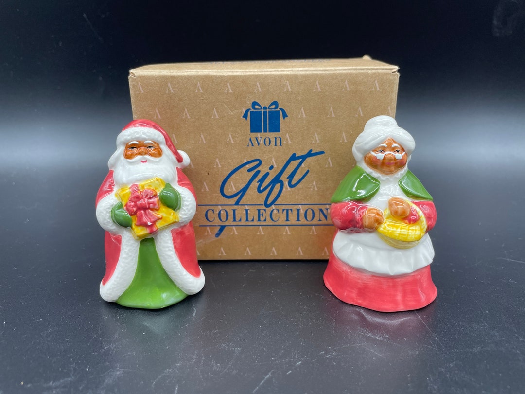 Avon Mr. and Mrs. Santa Claus Salt and Pepper Shakers W/ Box - Etsy