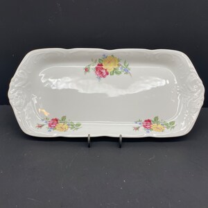 Rose Bouquet Fine China Sandwich Tray by Wawel - Etsy