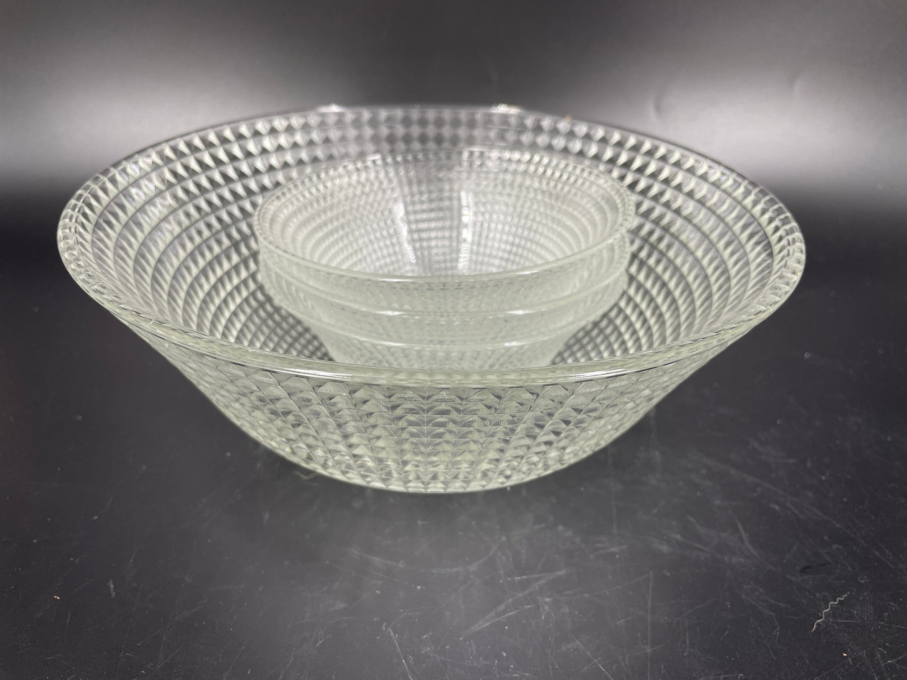 English Hobnail (sharp Diamond Point) Glass Bowl Set of 4. Hobnail ...
