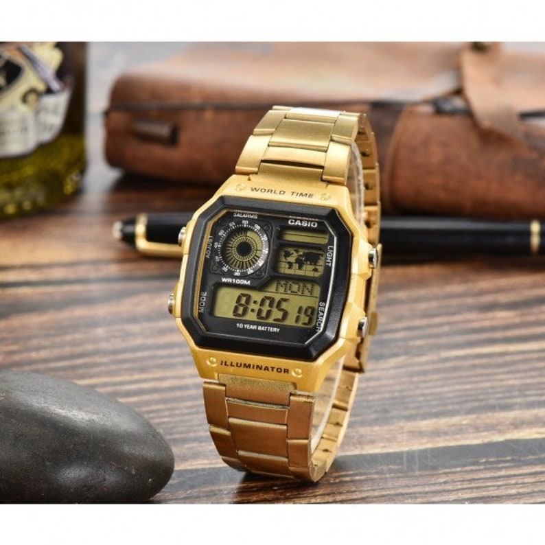 CASIO AE1200WHD-1 A Hydro MOD Color Display World Time Watch Customer ...