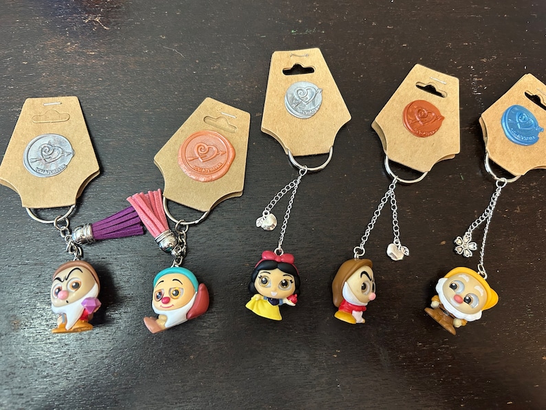 Doorable Snow White and the Seven Dwarfs Keychains - Etsy