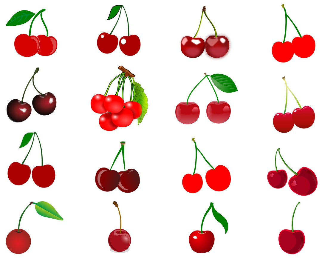 Cherry Svg, Cherries Svg, Cherry Svg Bundle, Cherry Clipart, Cherry Cut File, Fruit Svg, Summer ...