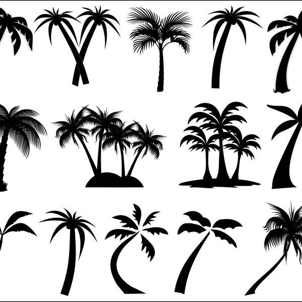 Palm Tree Svg, Palm Tree Svg Bundle, Palm Tree Clipart, Palm Tree Cut ...