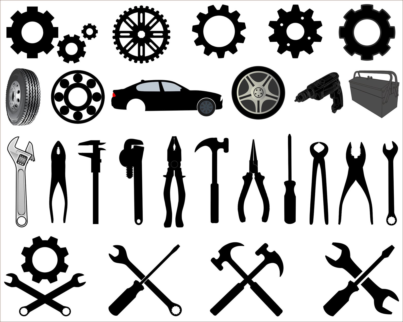 Mechanic Svg, Mechanic Tools Svg, Tools Svg, Tools Silhouette, Tools ...