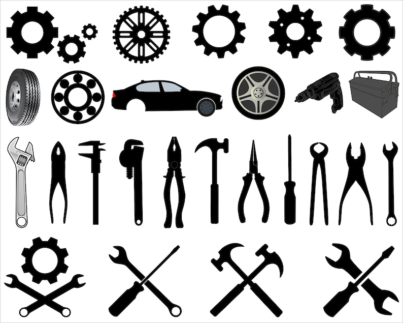 Mechanic Svg, Mechanic Tools Svg, Tools Svg, Tools Silhouette, Tools ...