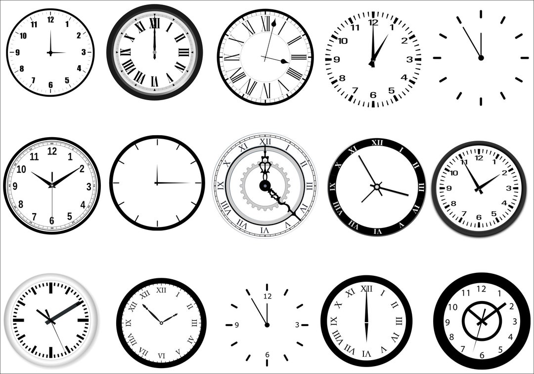Clock Svg, Clock Face Svg, Clock Svg Bundle, Clock Face Clipart, Clock ...