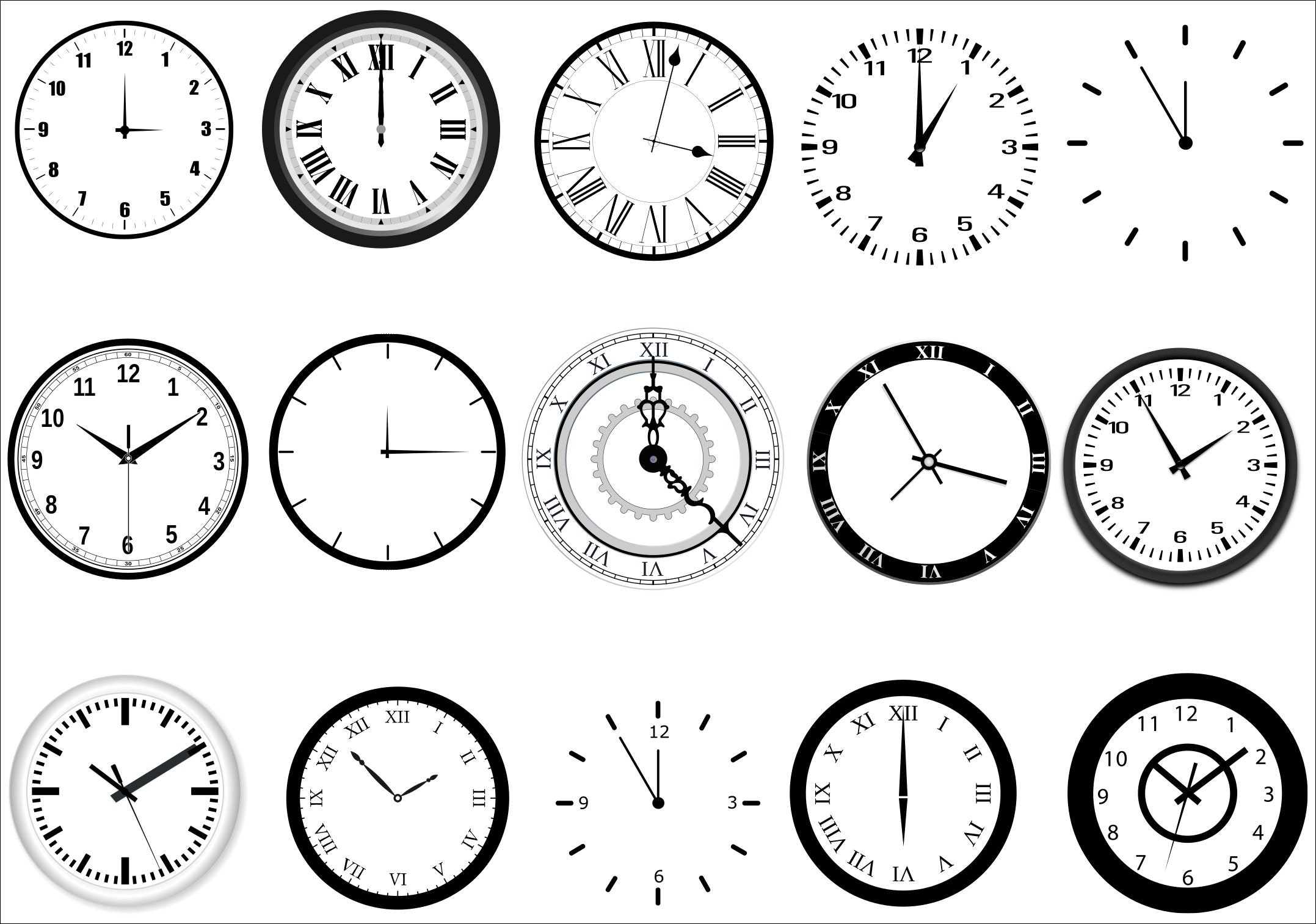 Clock Svg, Clock Face Svg, Clock Svg Bundle, Clock Face Clipart, Clock ...