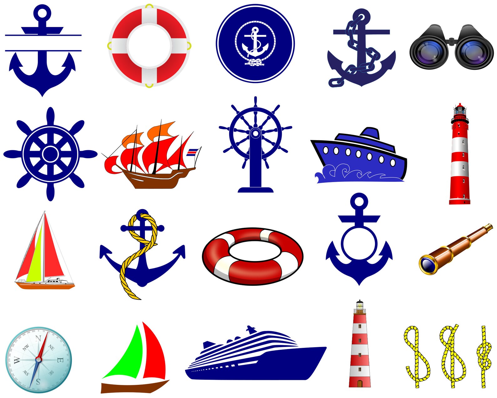 Nautical Svg, Nautical Svg Bundle, Nautical Clipart, Ocean Svg, Anchor ...