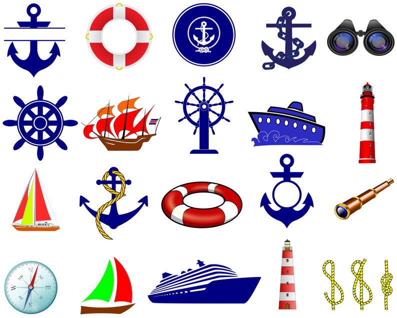 Nautical Svg, Nautical Svg Bundle, Nautical Clipart, Ocean Svg, Anchor ...