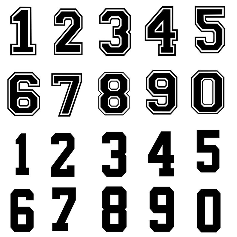 Numbers Svg, Sport Numbers Svg, Game Numbers Svg, Numbers Clipart ...