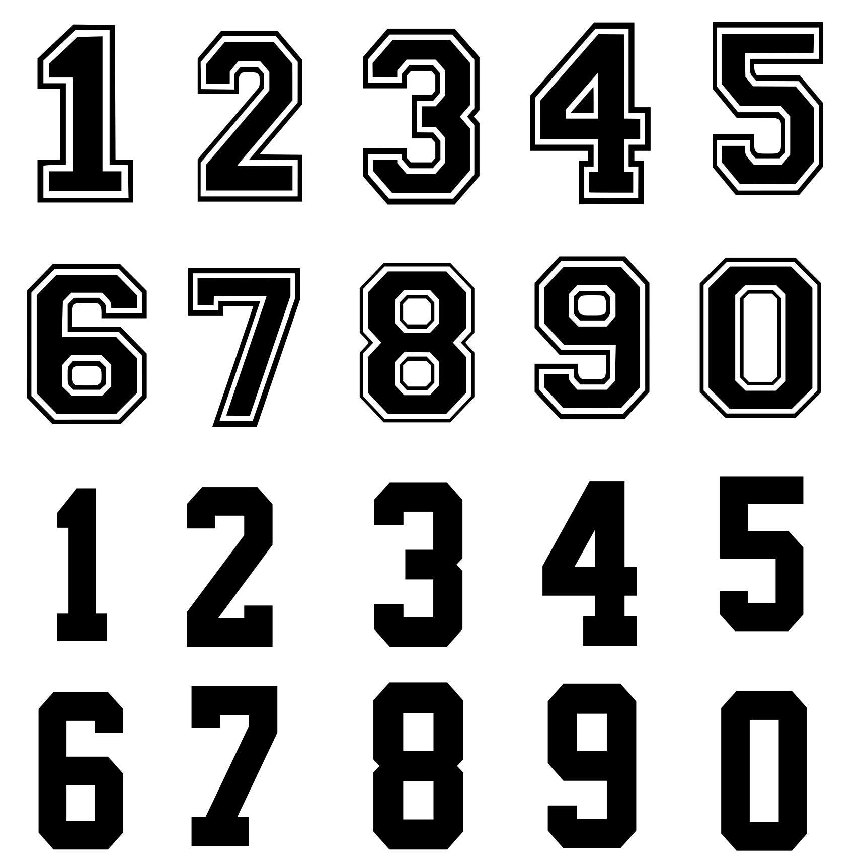 Numbers Svg, Sport Numbers Svg, Game Numbers Svg, Numbers Clipart ...
