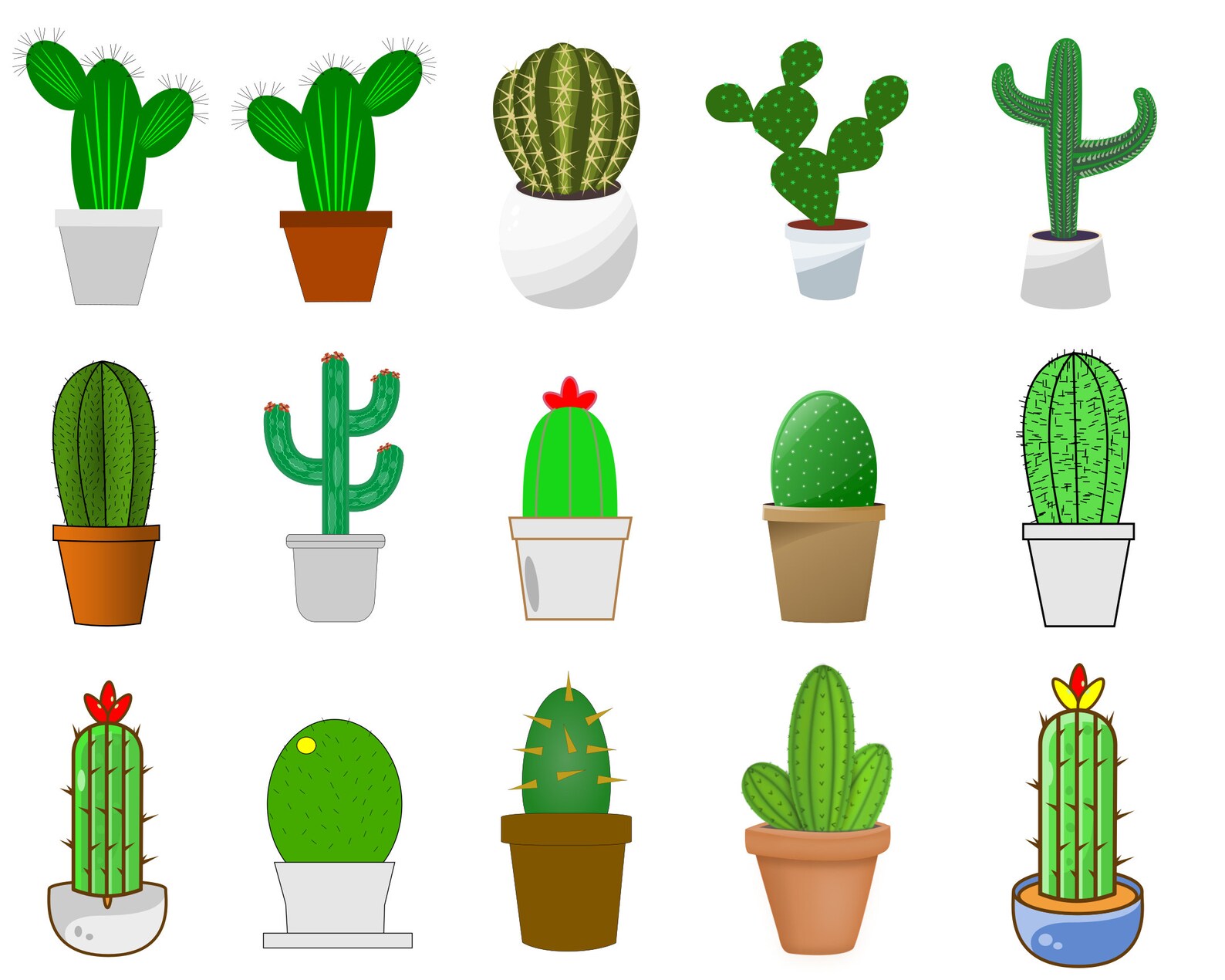 Cactus Svg, Cactus Clipart, Succulent Svg, Cacti Clipart, Cactus Pot ...