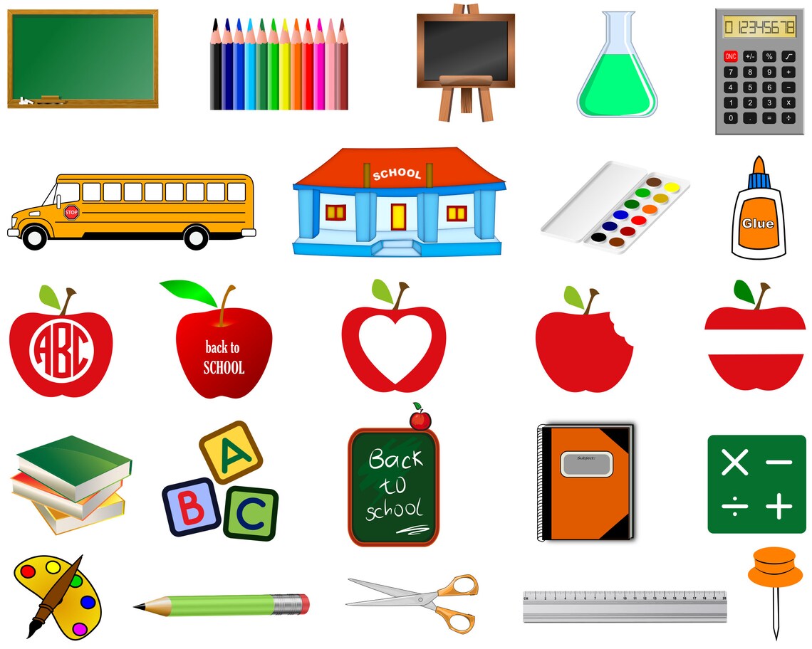 School Svg, School Supplies Svg, Back to School Svg, School Cut File ...