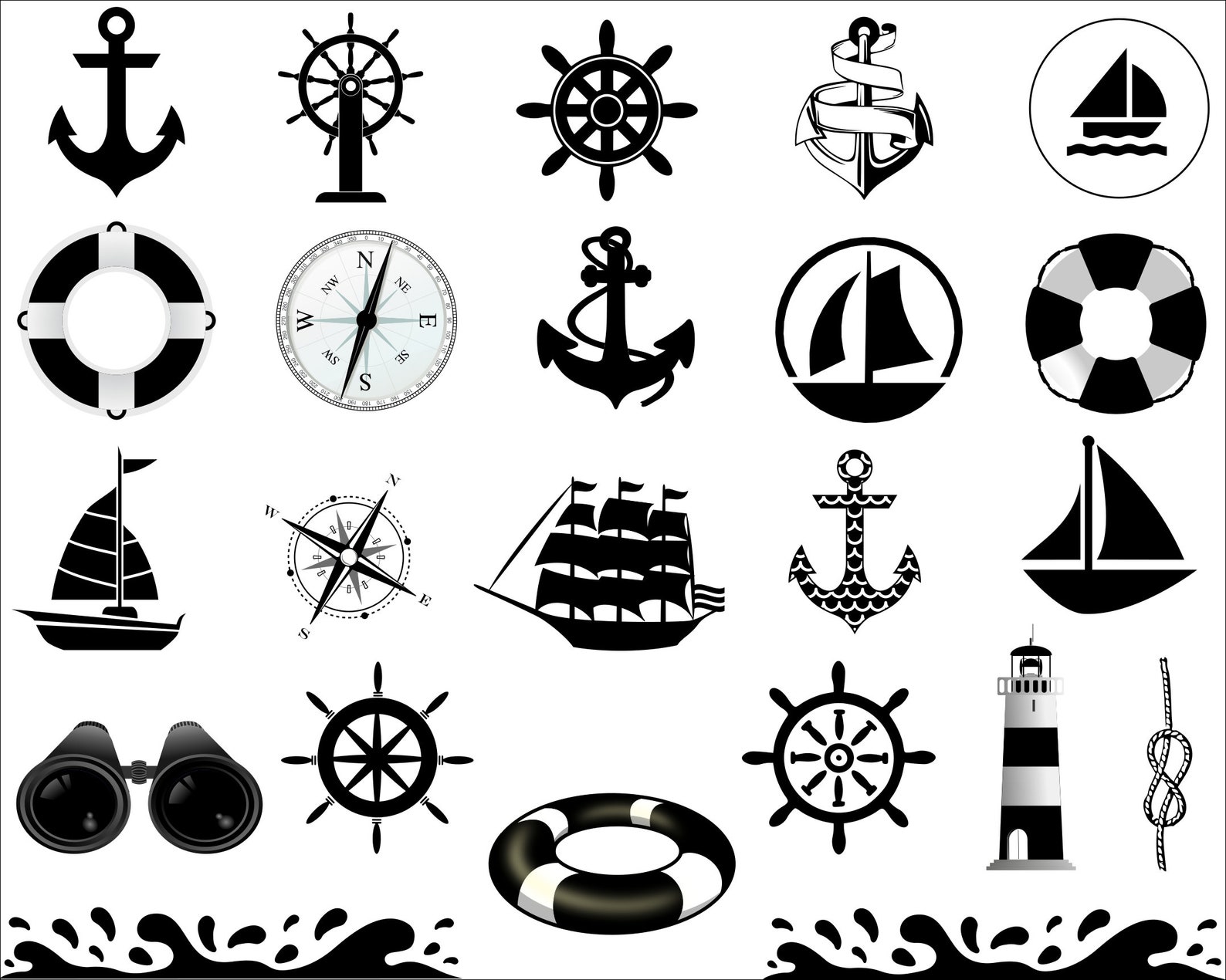 Nautical Svg, Nautical Silhouette, Nautical Svg Bundle, Nautical ...
